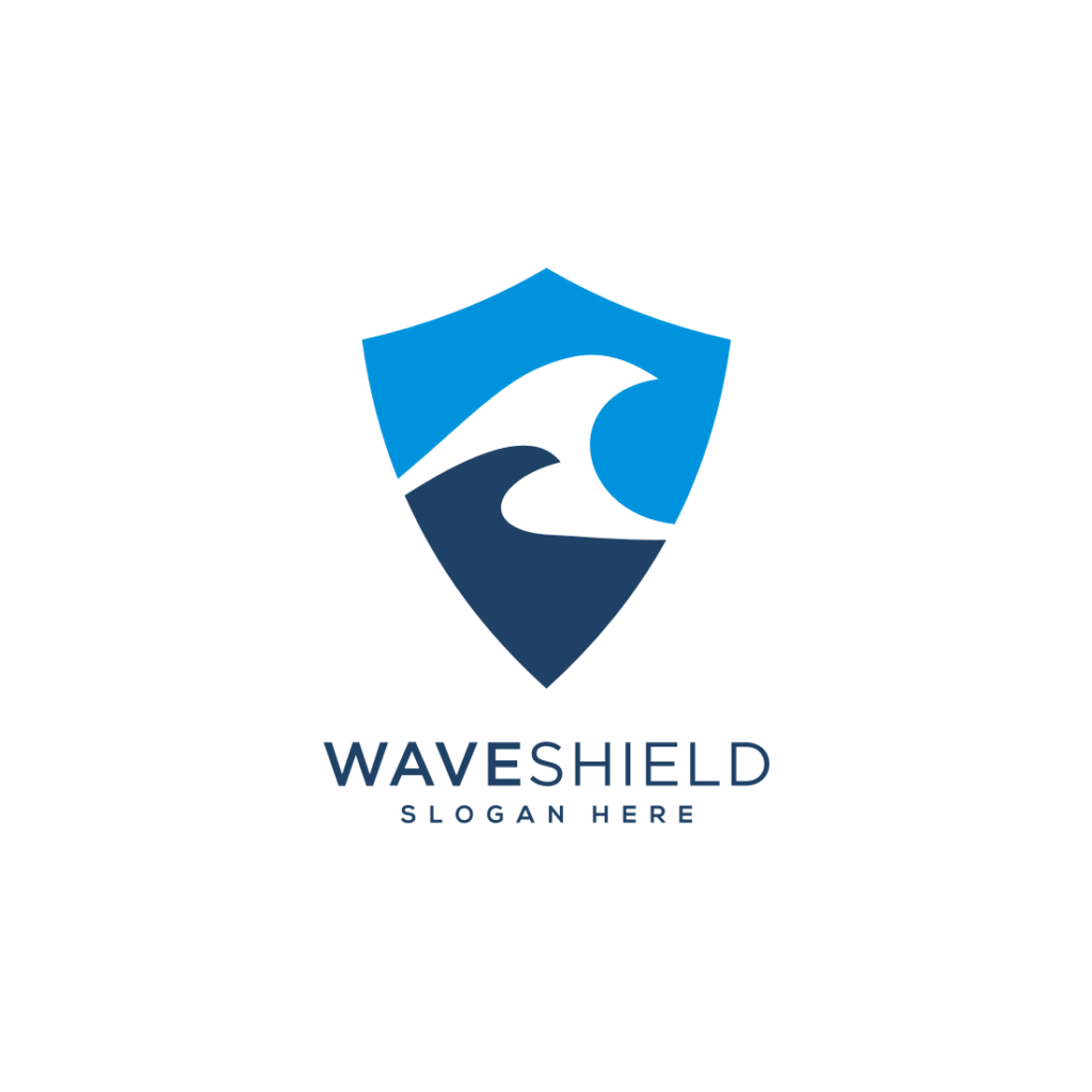Wave and Shield Logo Vector Design | MasterBundles
