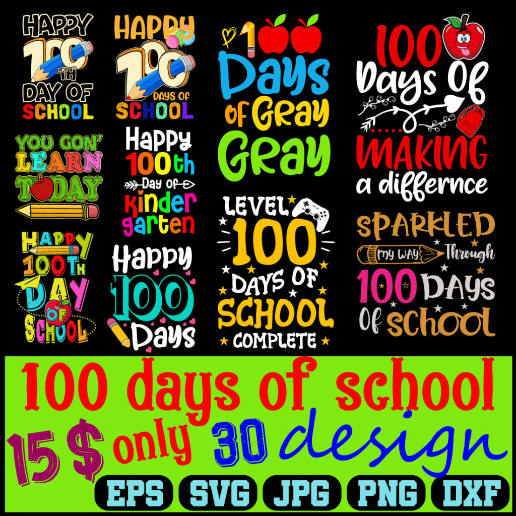100 Days of School SVG Design Bundle - MasterBundles