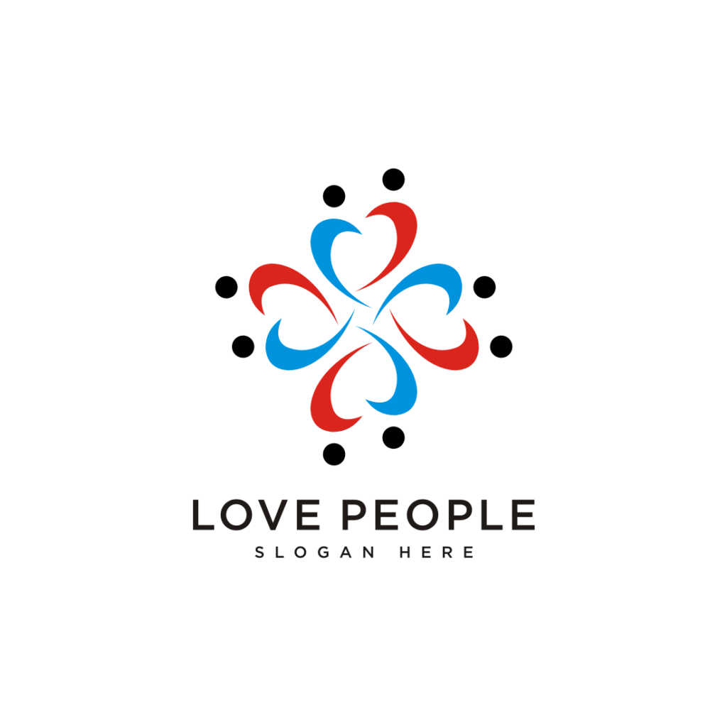 love people logo design vector | MasterBundles