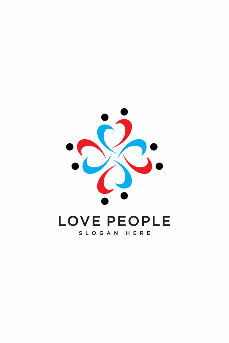 love people logo design vector | MasterBundles