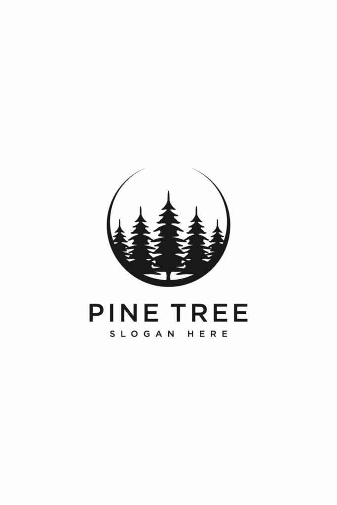 pine tree logo design vector | MasterBundles