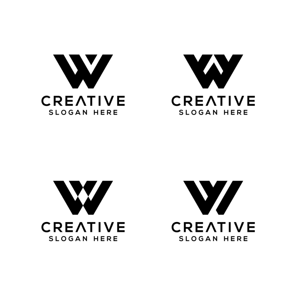 set of initial letter w logo design vector | MasterBundles