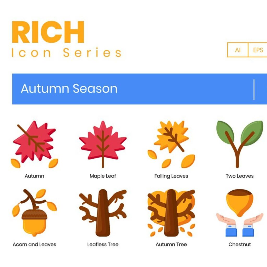 85 Autumn Season Icons | Rich – MasterBundles