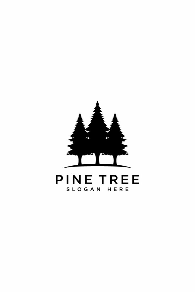 pine tree logo design vector | MasterBundles