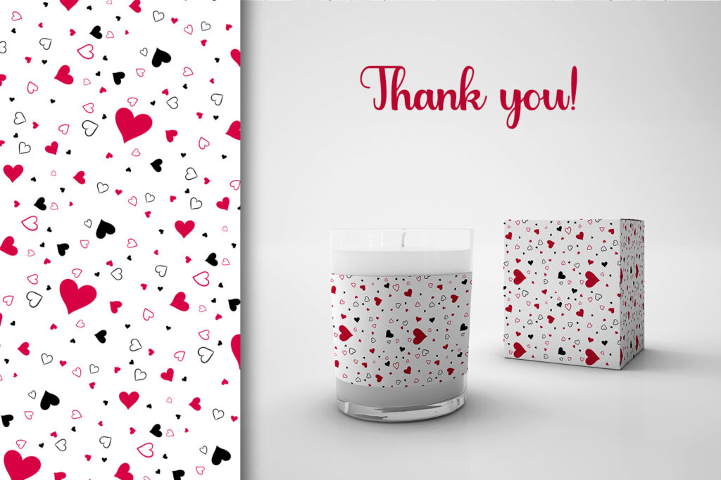 Seamless Template with Red Hearts Valentines Day - MasterBundles