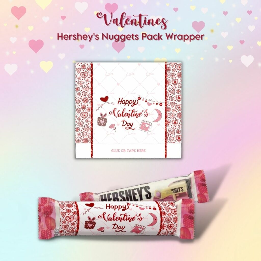 Valentines Hershey's Nugget Treat Box Template - MasterBundles