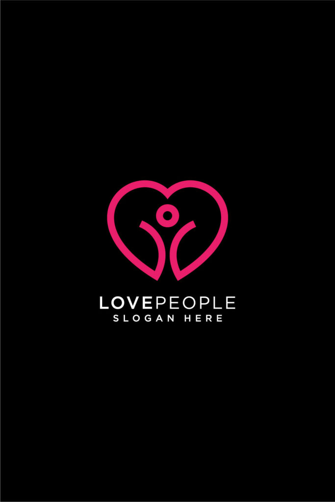 love people logo design vector | MasterBundles