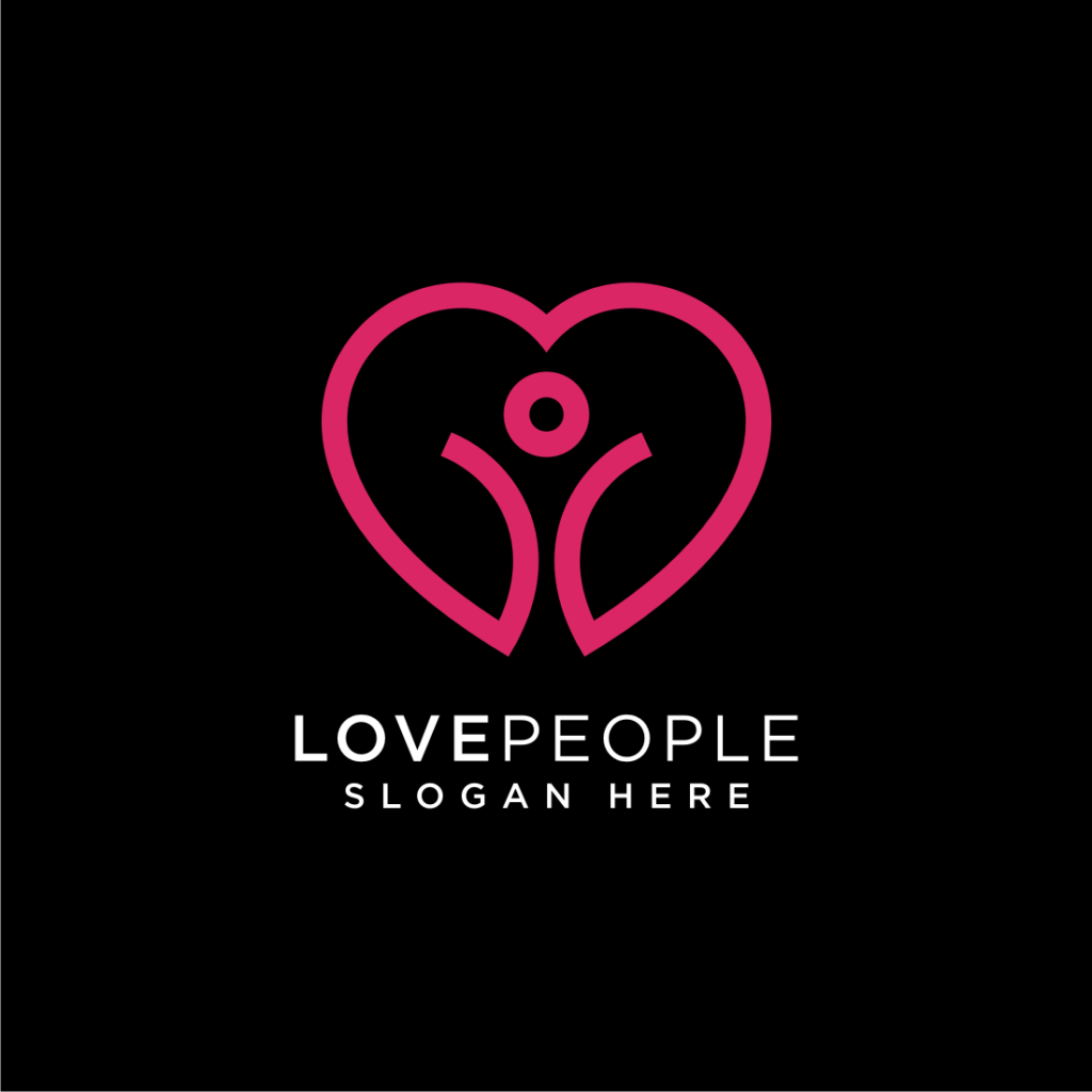 love people logo design vector | MasterBundles
