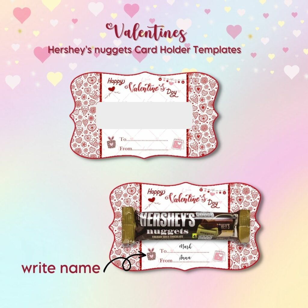 Valentines Hershey's Nugget Treat Box Template - MasterBundles