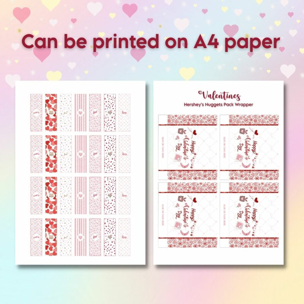 Valentines Hershey's Nugget Treat Box Template - MasterBundles