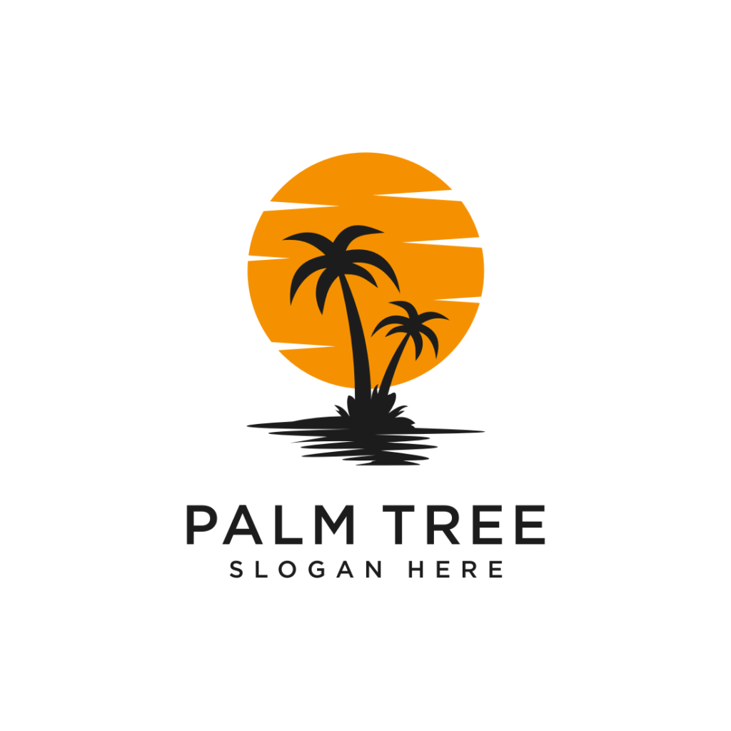 palm tree logo design vector | MasterBundles