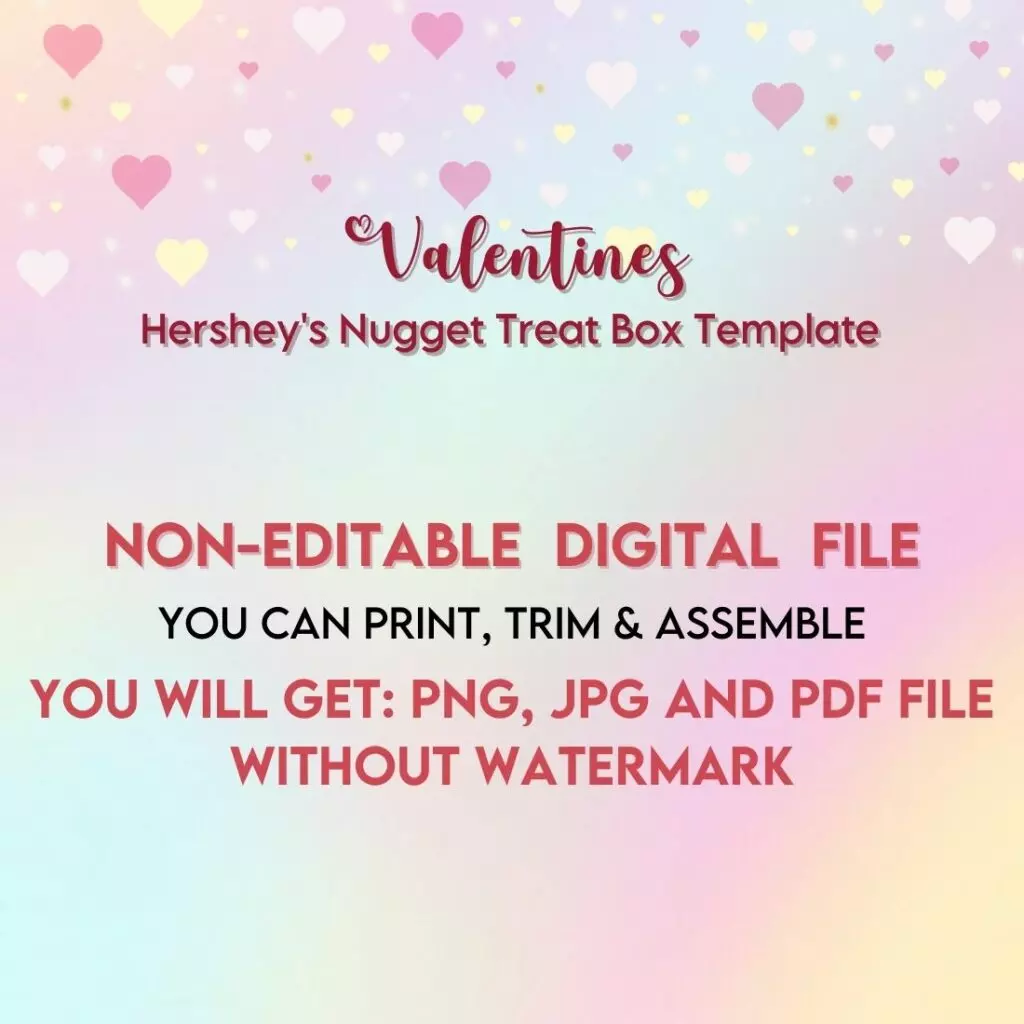 Valentines Hershey's Nugget Treat Box Template - MasterBundles
