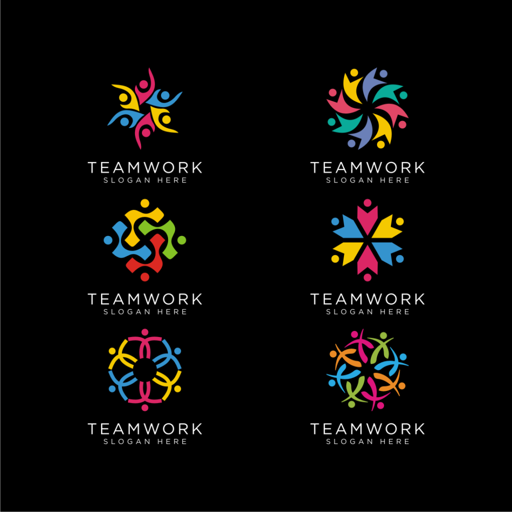 set of teamwork community logo design vector | MasterBundles