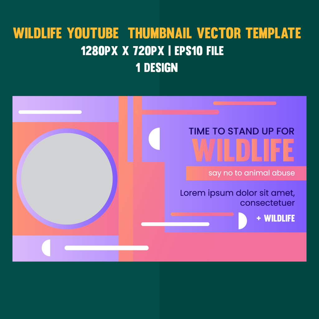 Wildlife Youtube Thumbnail Vector Template | MasterBundles