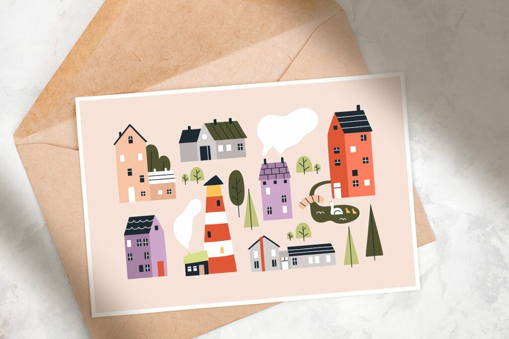 Cute Abstract Tiny Houses Set – MasterBundles