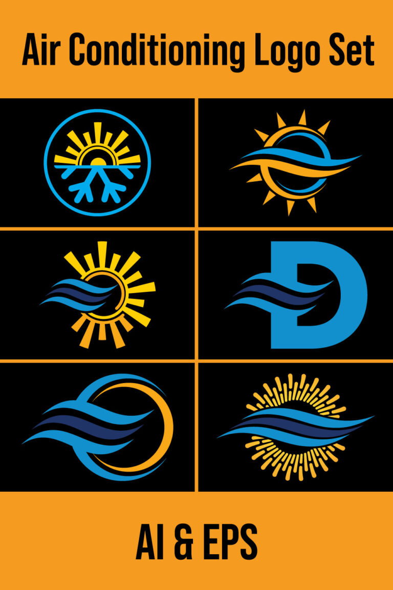 Air Conditioner Logo Sign Symbol, Hot and Cold Symbol - MasterBundles