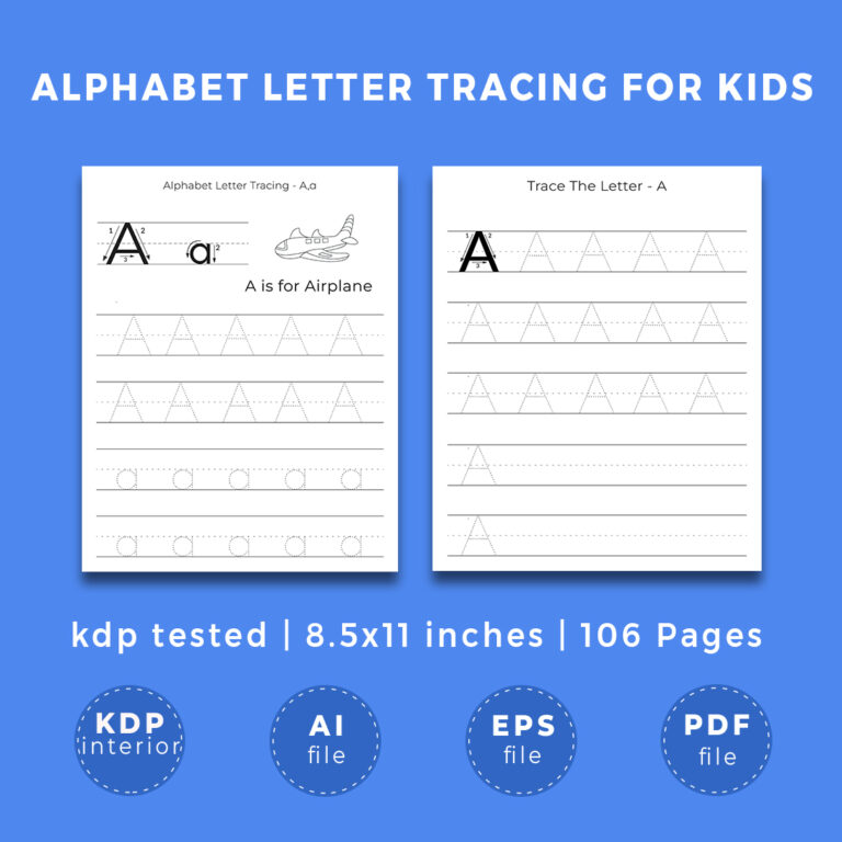 Alphabet Letter Tracing Worksheet For Kids KDP Interior - MasterBundles