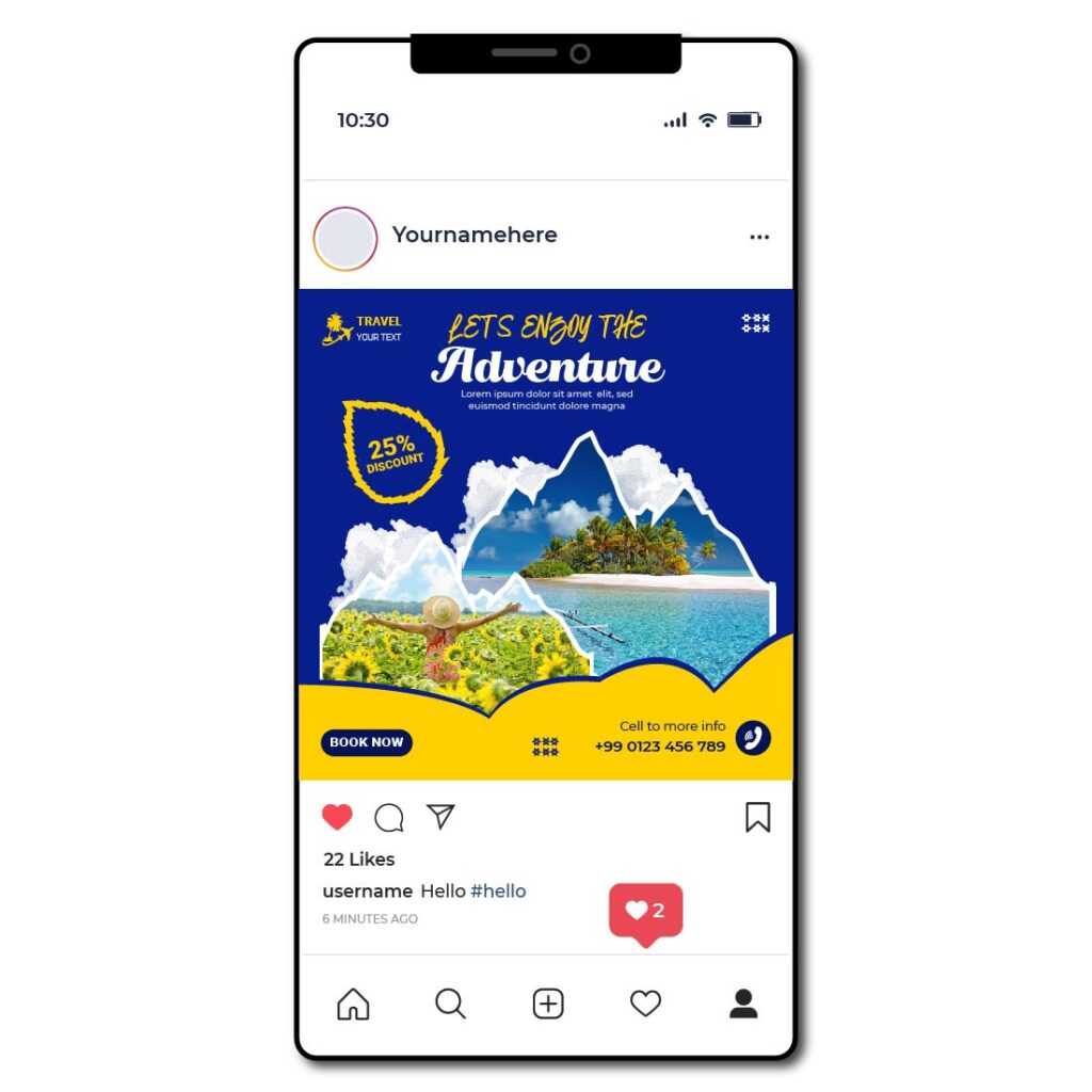 Travel and Tourism Social Media Post Designs - MasterBundles