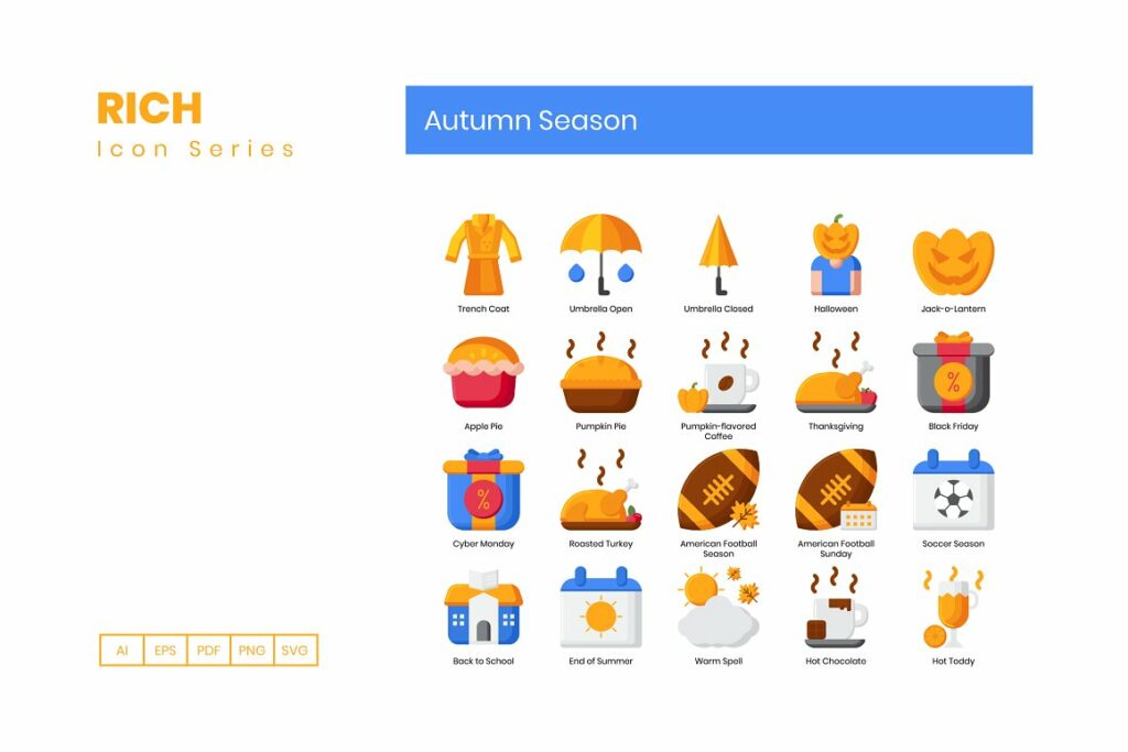 85 Autumn Season Icons | Rich – MasterBundles
