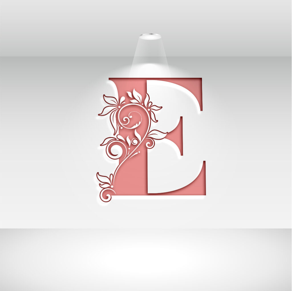 Initial Alphabet with Botanical Elements Vector Illustration ...