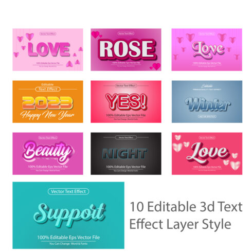 10 editable 3d text effect layer style - MasterBundles