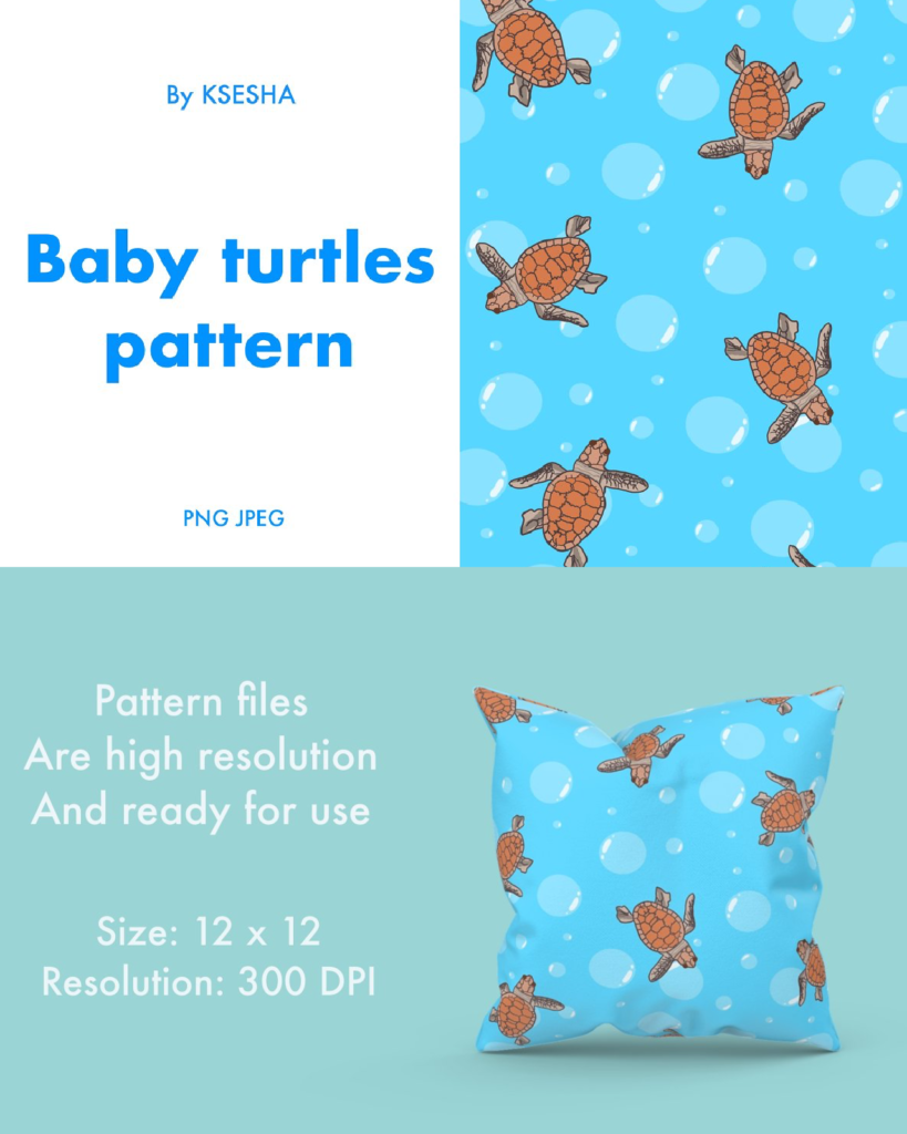 Baby Turtles Pattern – MasterBundles