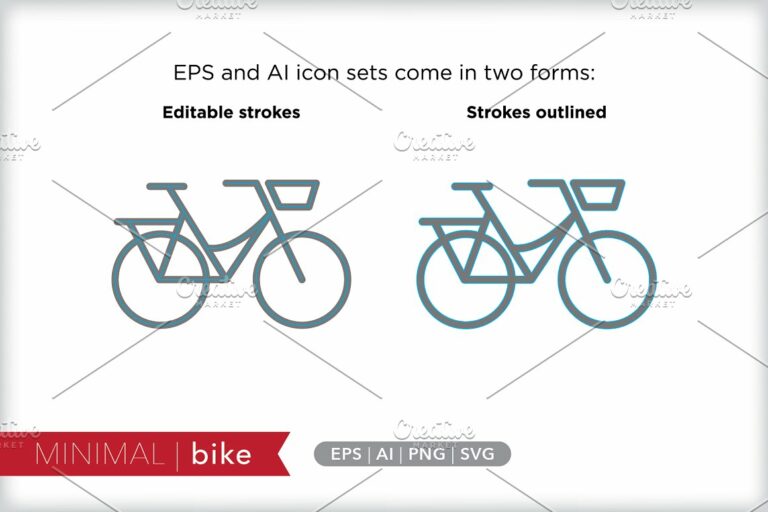 Minimal Bike Icons – MasterBundles