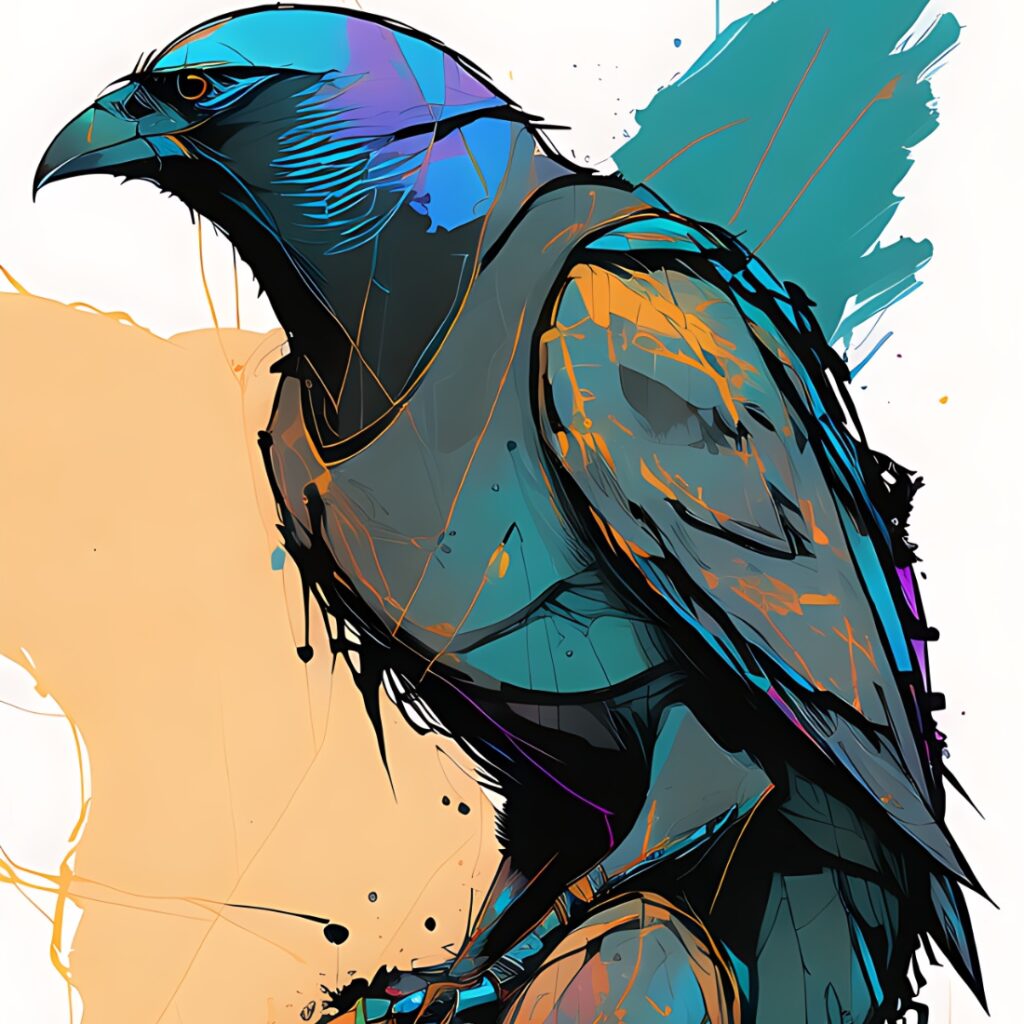 8 Illustrations - Birds & crows - Characters Profile In Brush Stroke ...