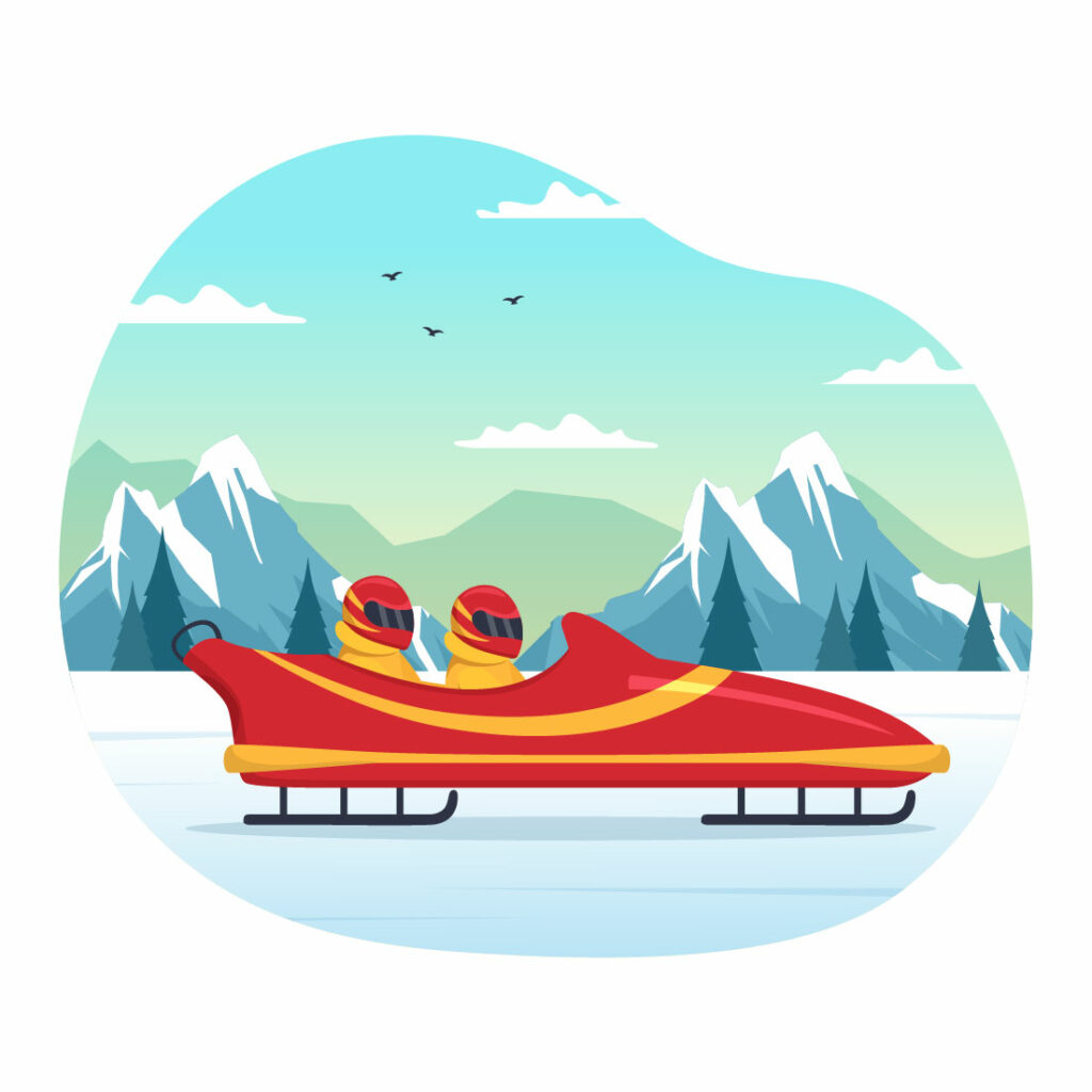 11 Bobsleigh Sport Illustration - MasterBundles