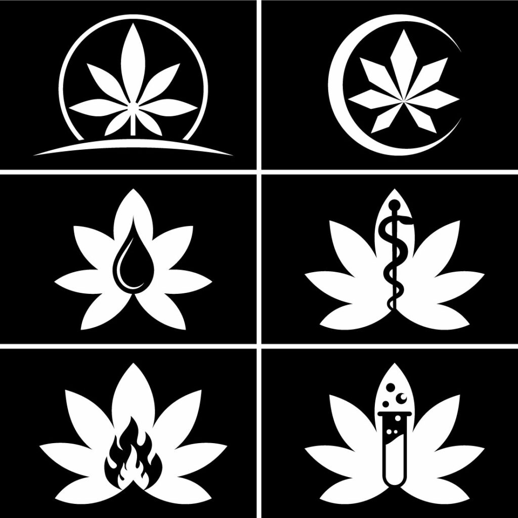 Modern Cannabis Leaf Logo Design - MasterBundles