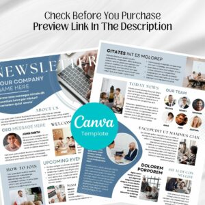 Download Canva Newsletter Template, Digital and Printable|MasterBundles