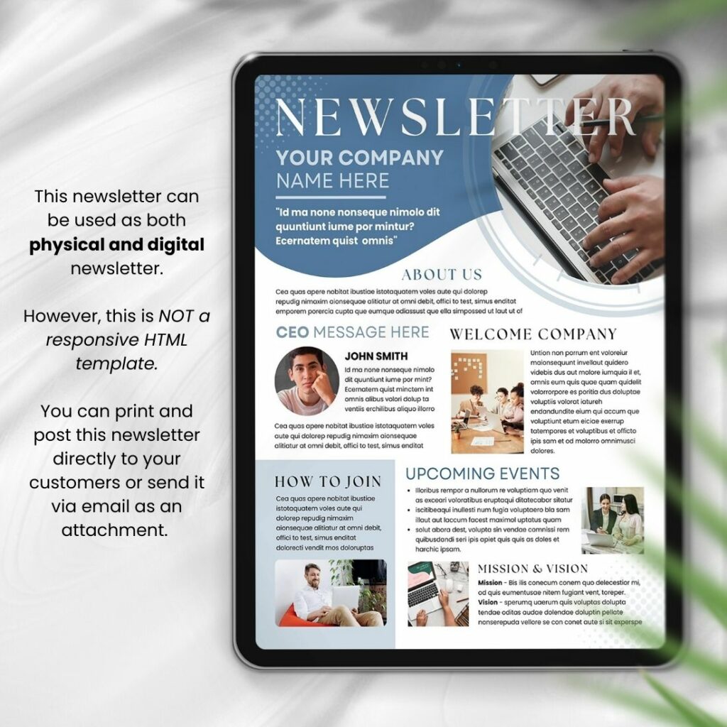 Download Canva Newsletter Template, Digital and Printable|MasterBundles