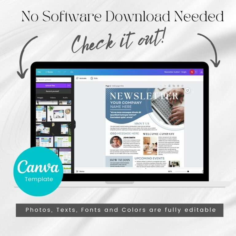 Download Canva Newsletter Template, Digital and Printable|MasterBundles
