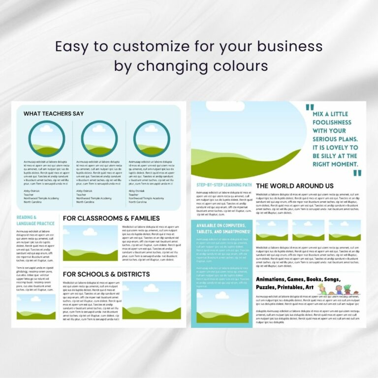 Instant Download Canva Newsletter Template for Kids - MasterBundles