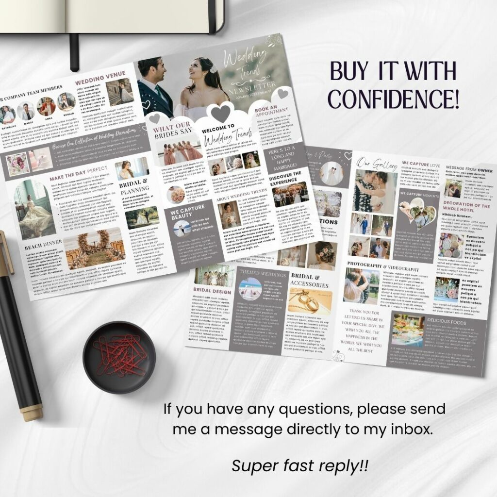 Wedding Canva Newsletter Template - MasterBundles