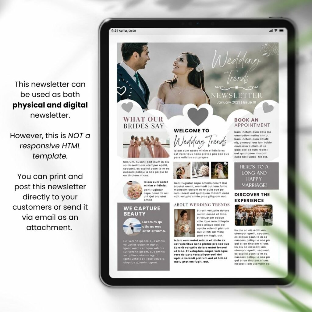Wedding Canva Newsletter Template - MasterBundles