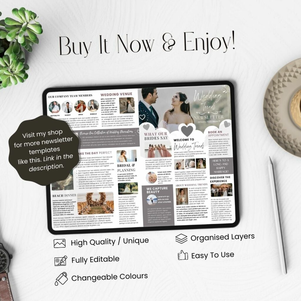 Wedding Canva Newsletter Template - MasterBundles