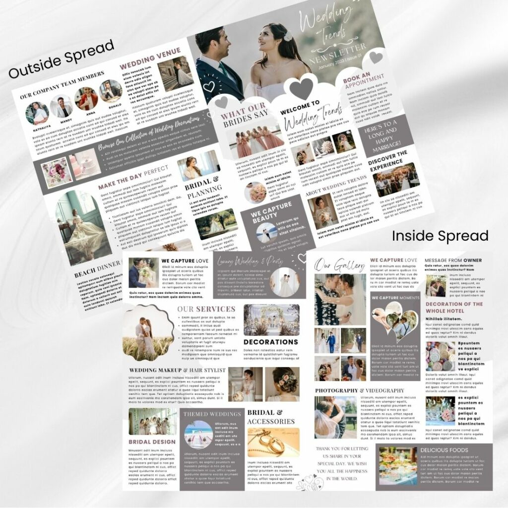 Wedding Canva Newsletter Template - MasterBundles