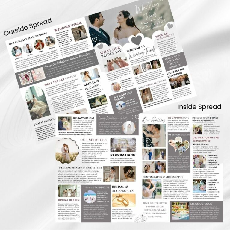Wedding Canva Newsletter Template - MasterBundles