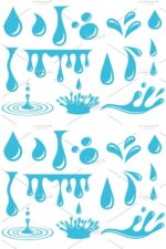 Cartoon Water Drops. Isolated Drop – MasterBundles
