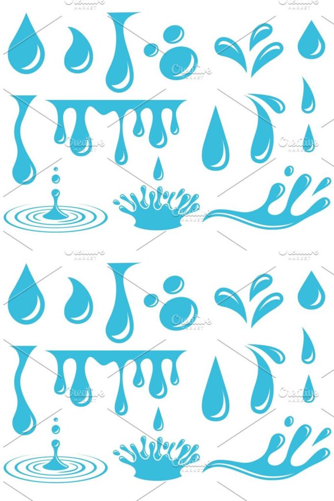 Cartoon Water Drops. Isolated Drop – MasterBundles