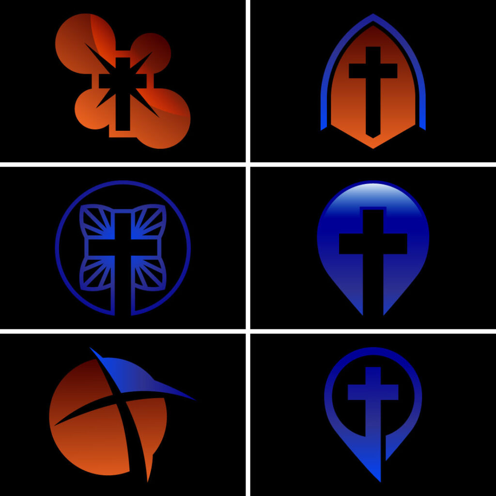 Church logo. Christian sign symbols. The Cross of Jesus - MasterBundles