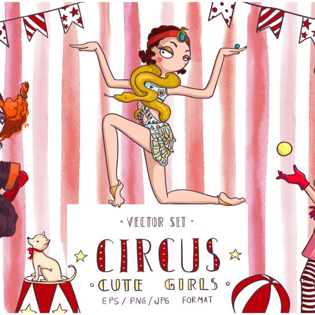 Circus Cute Girls Collection – MasterBundles