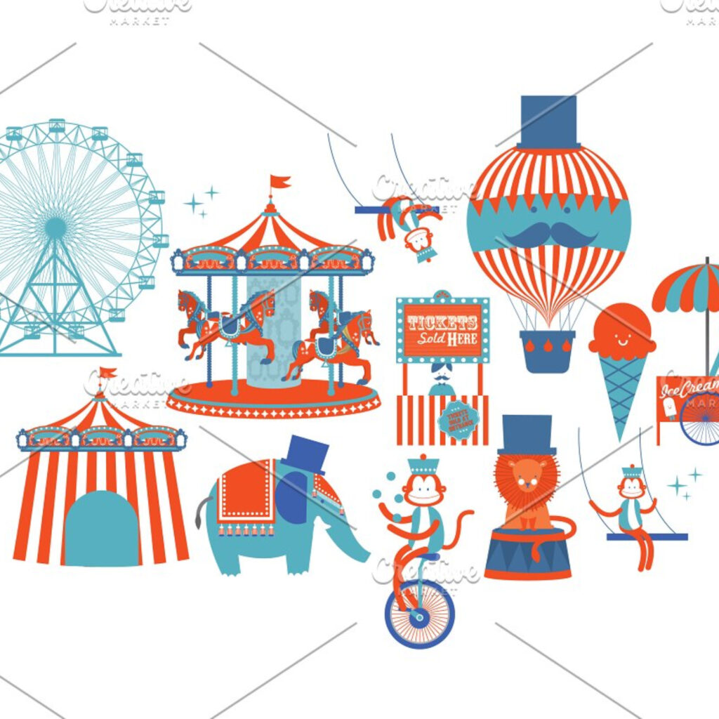 Seamless Circus Pattern. – MasterBundles