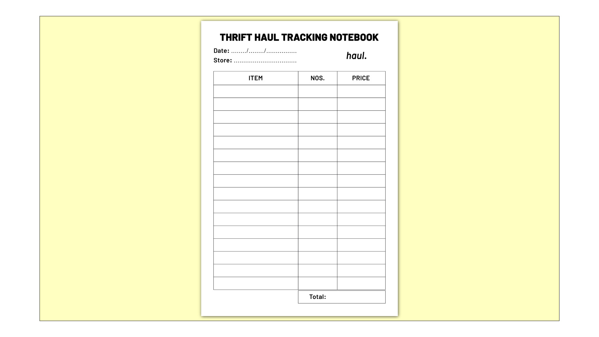 Thrift Haul Tracking Notebook | MasterBundles