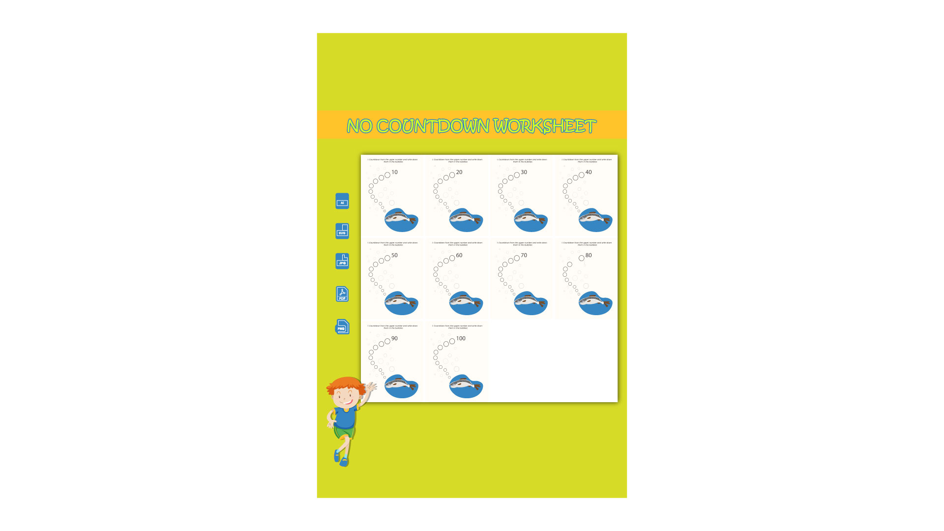 Number Countdown Worksheets | MasterBundles