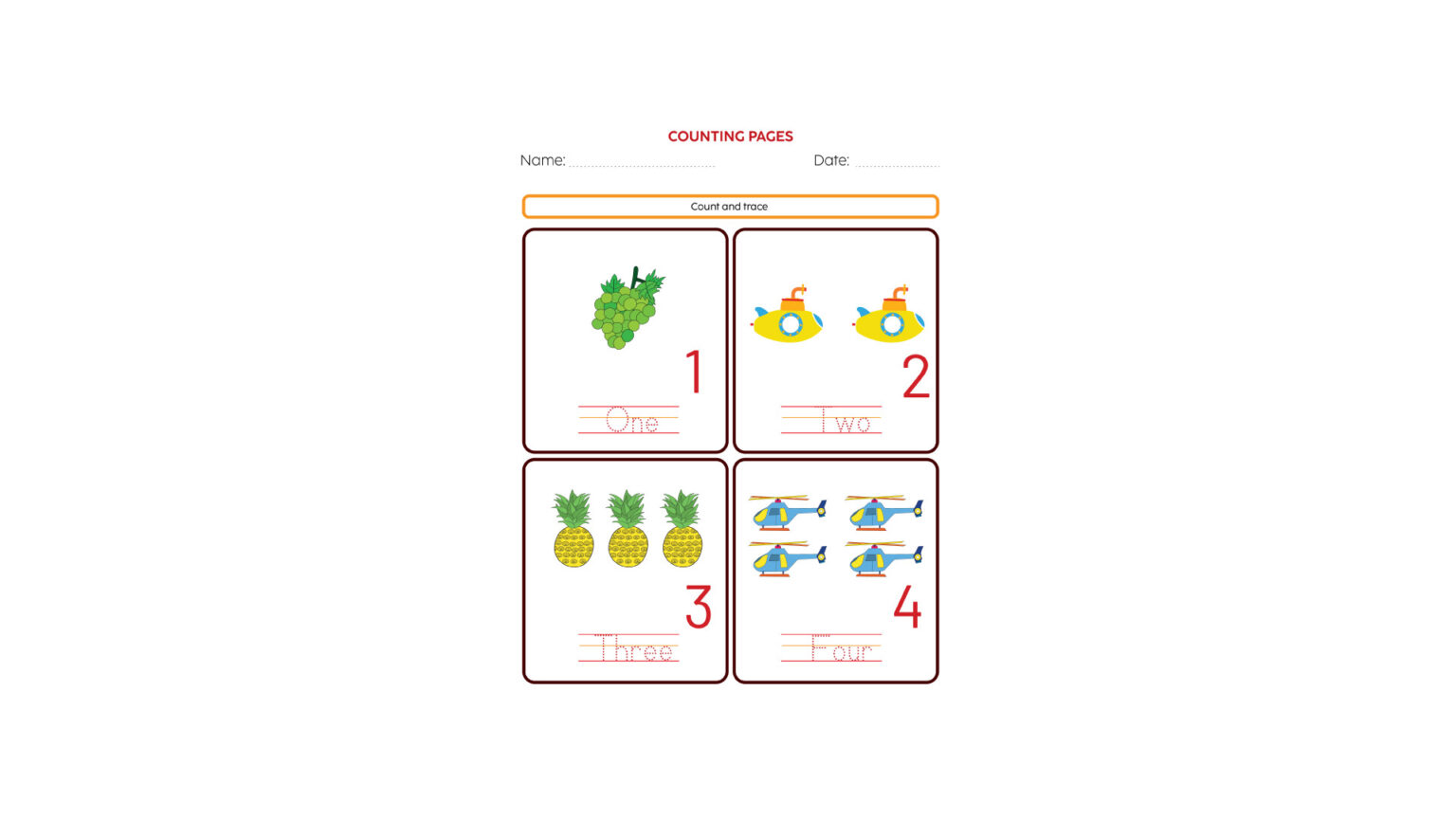 Counting And Tracing Numbers 1-20 - MasterBundles