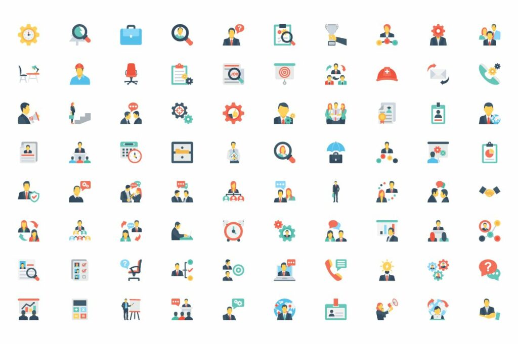 280 Flat Human Resouces Icons – MasterBundles