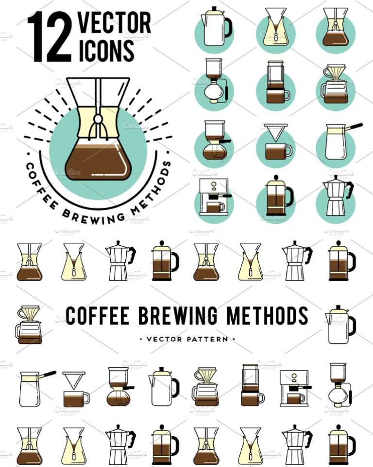Coffee Brewing Methods 12 icons – MasterBundles