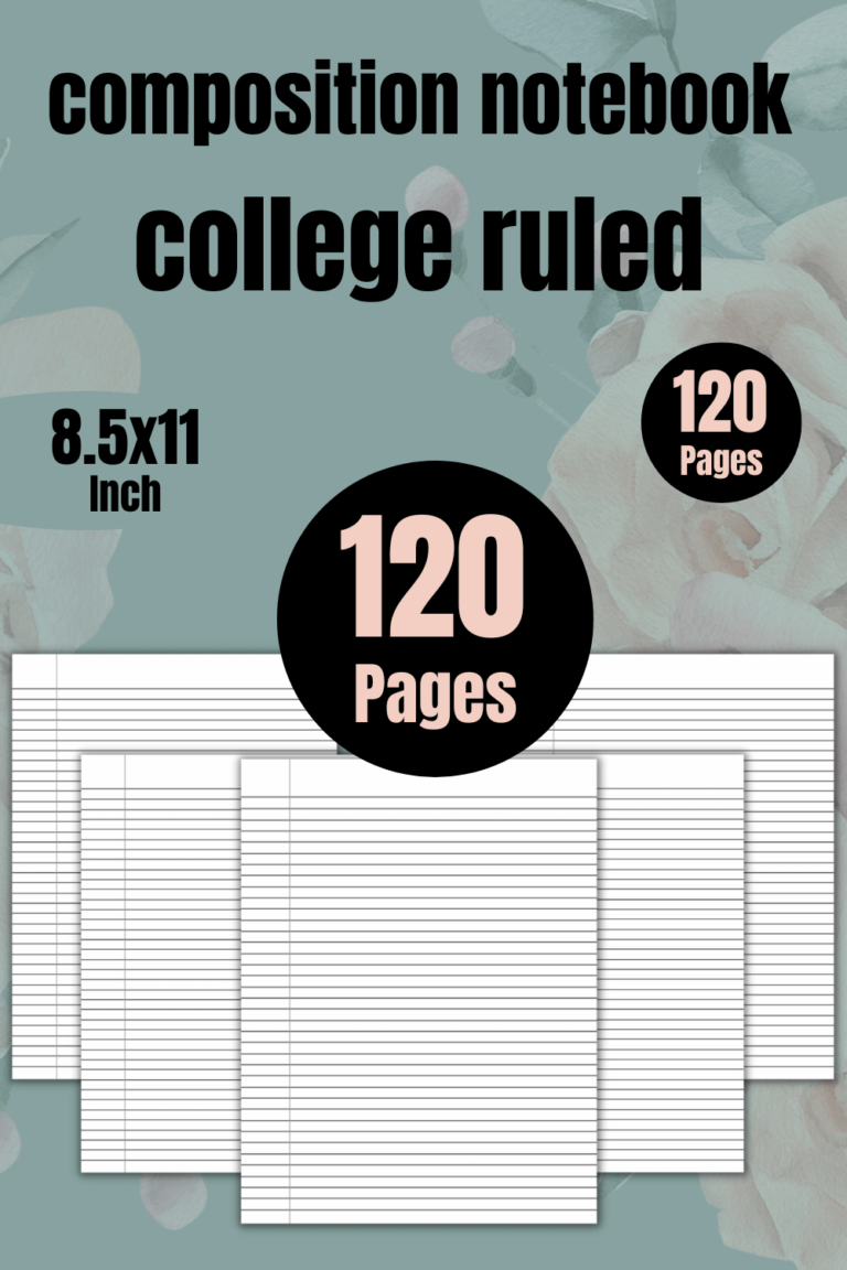 Composition Notebook College Ruled KDP Interior | MasterBundles